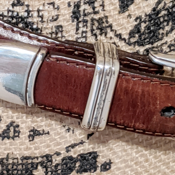 onyx by brighton | Accessories | Onyx By Brighton Leather Silver Belt ...